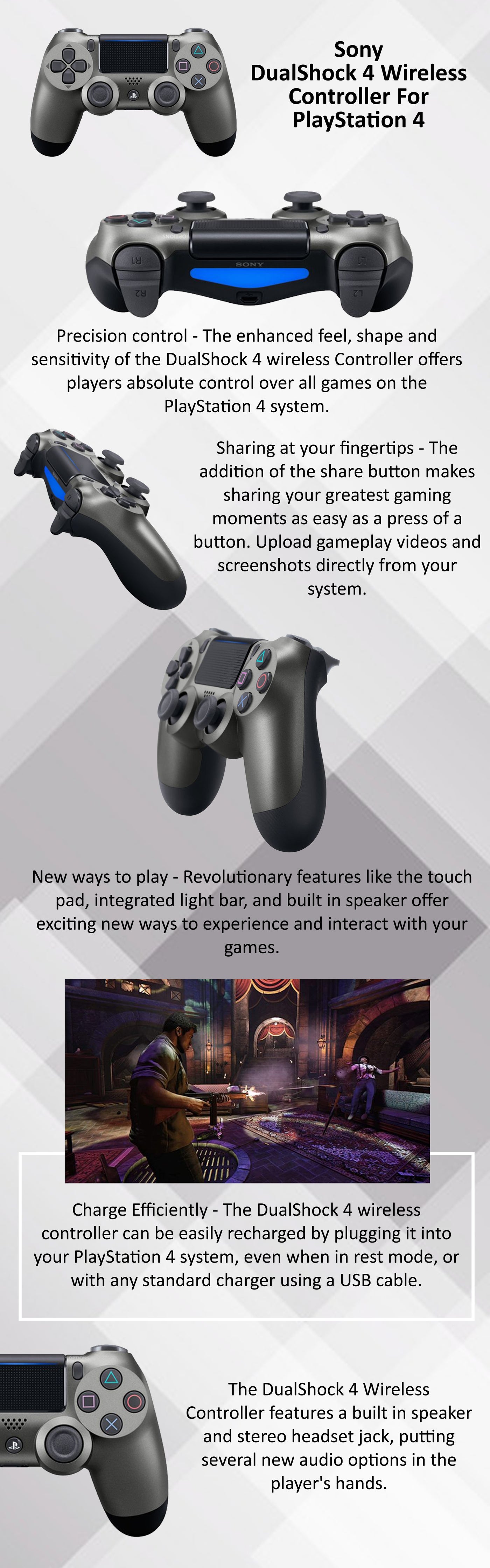 Sony Dualshock Wireless Controller For PlayStation 4 Steel Black UAE ...