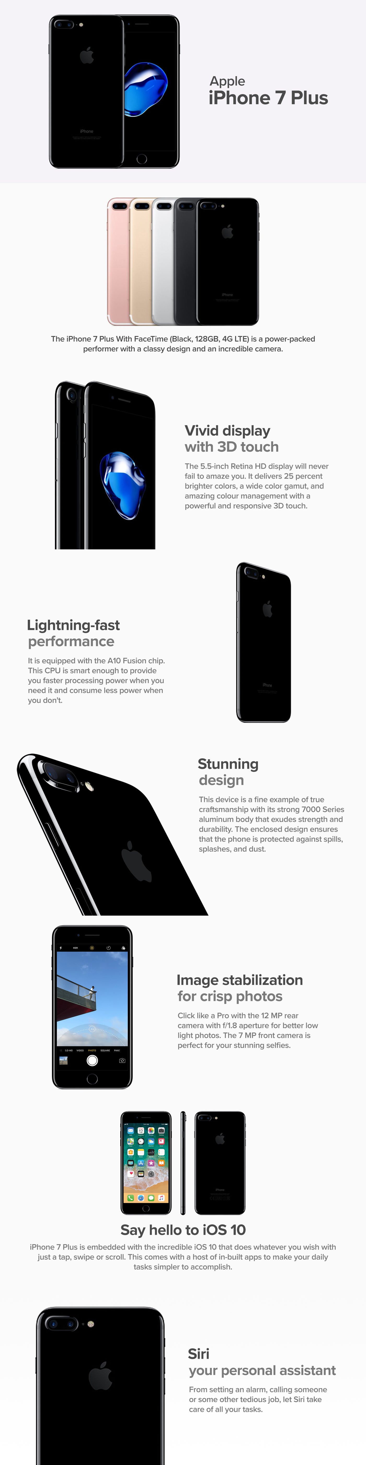 Apple iPhone 7 Plus With FaceTime Black 128GB 4G LTE UAE | Dubai, Abu Dhabi