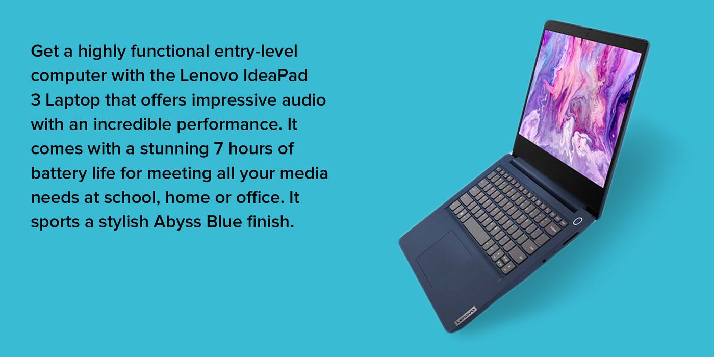 Lenovo IdeaPad 3 Laptop With 14-Inch Display, Intel Core i3-1005G1 ...