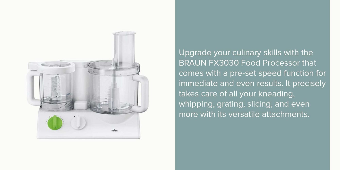 BRAUN Pre Speed Function Food Processor 600W 600.0 W FX3030 White/Clear ...