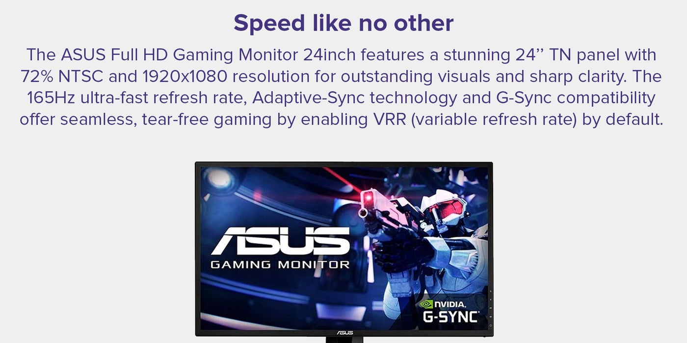 تسوق أسوس وشاشة لألعاب الرياضات الإلكترونية مقاس 24 بوصة بدقة كاملة ...