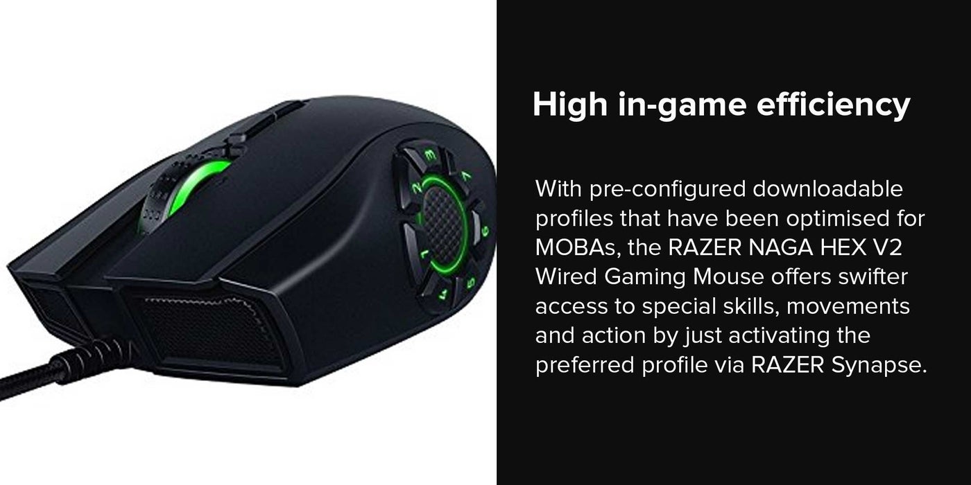 RAZER Naga Hex V2 Wired Gaming Mouse Black UAE | Dubai, Abu Dhabi
