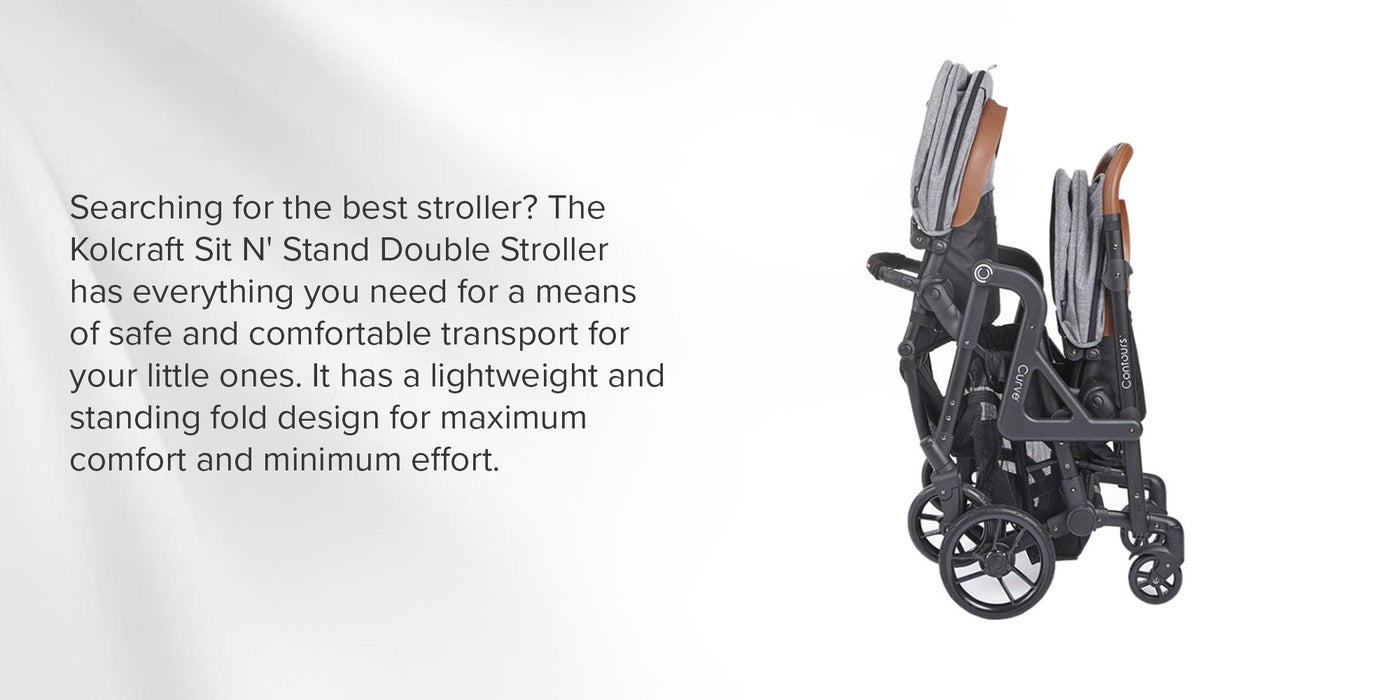 Kolcraft Contours Curve Double Stroller - Graphite Grey - Suitable From ...