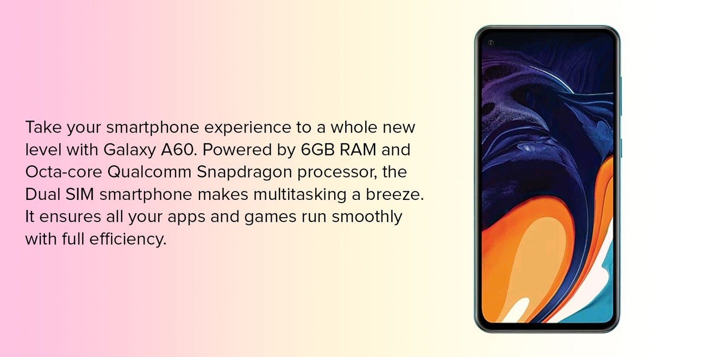 Samsung Galaxy A60 Dual SIM Seawater Blue 6GB RAM 64GB 4G LTE UAE ...
