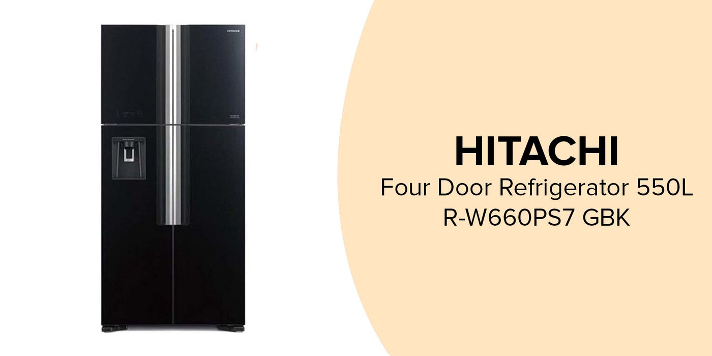 HITACHI 4 Door Big French Standard Refrigerator 14Cu.ft, Freezer 5.1Cu ...