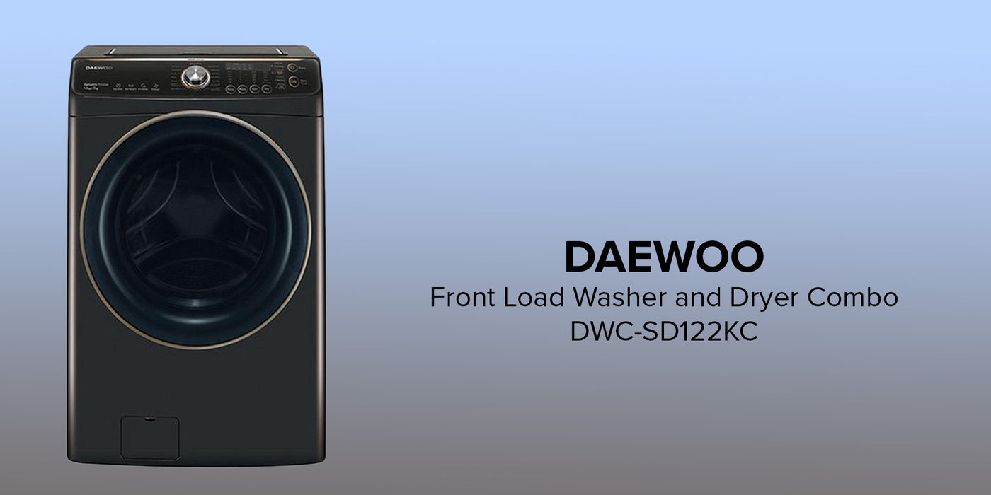 DAEWOO Front Load, Washer And Dryer Combo, 13kg/7kg DWC-SD122KC Black ...