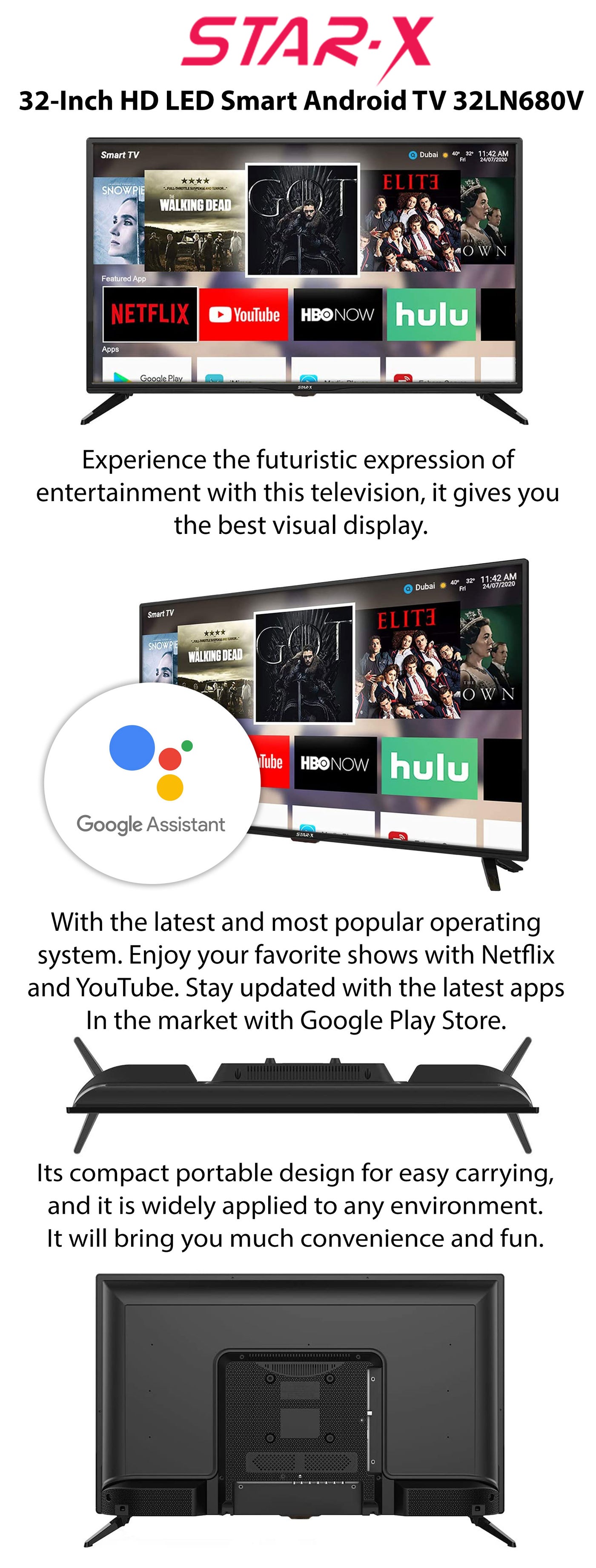 Star X 32 Inch HD LED Smart Android Tv 32LN680V Black UAE | Dubai, Abu ...
