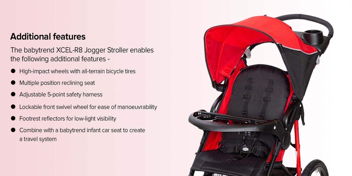 babytrend XCEL Jogger Stroller - Ruby Red UAE | Dubai, Abu Dhabi