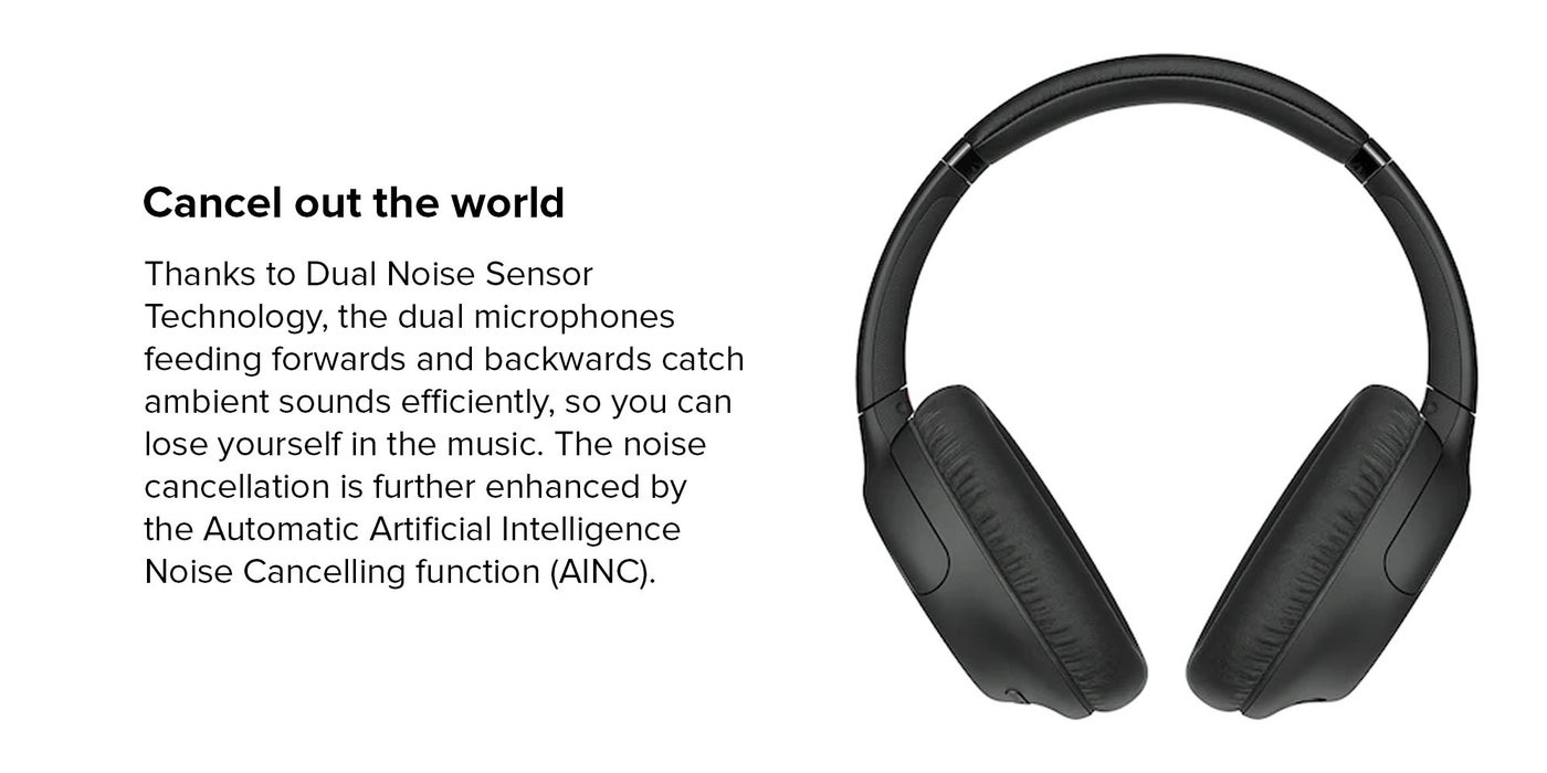 Sony WH-CH710N Over-Ear Noise Cancelling Wireless Bluetooth Headphones ...