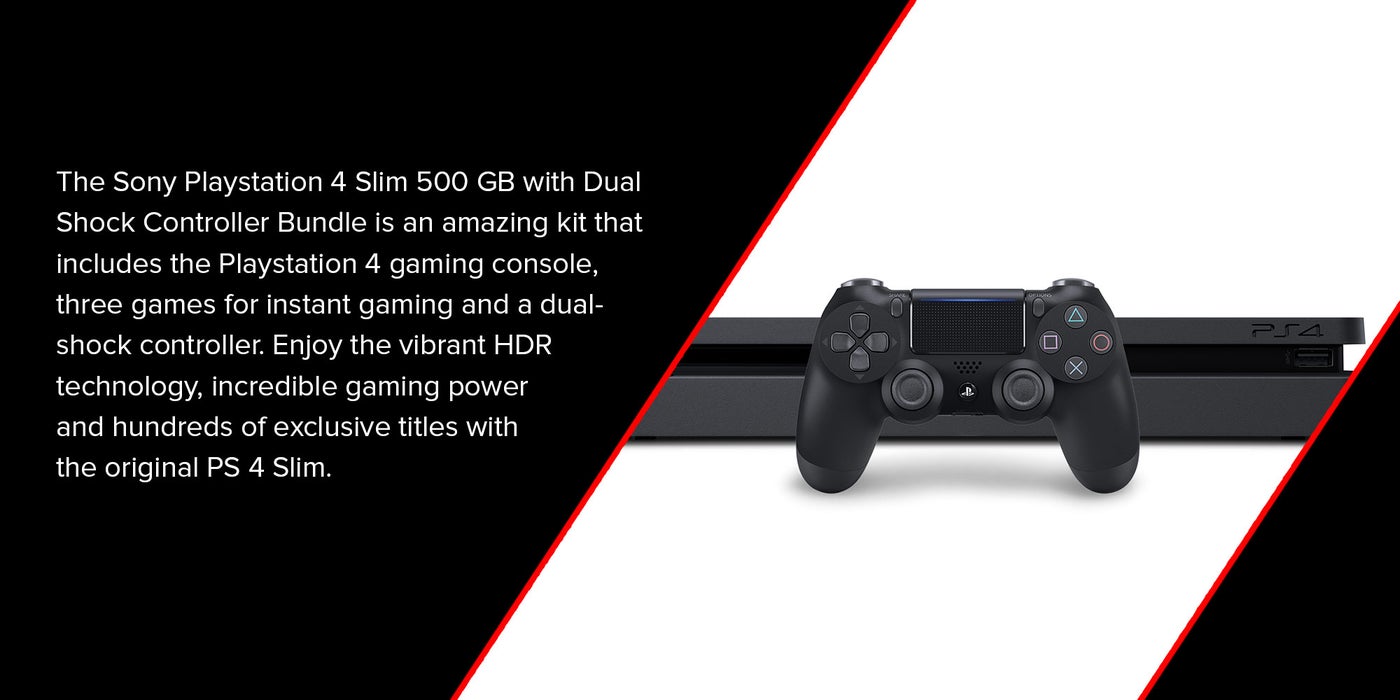 Sony PlayStation 4 Slim 500 GB Gaming Console With Dual Shock ...