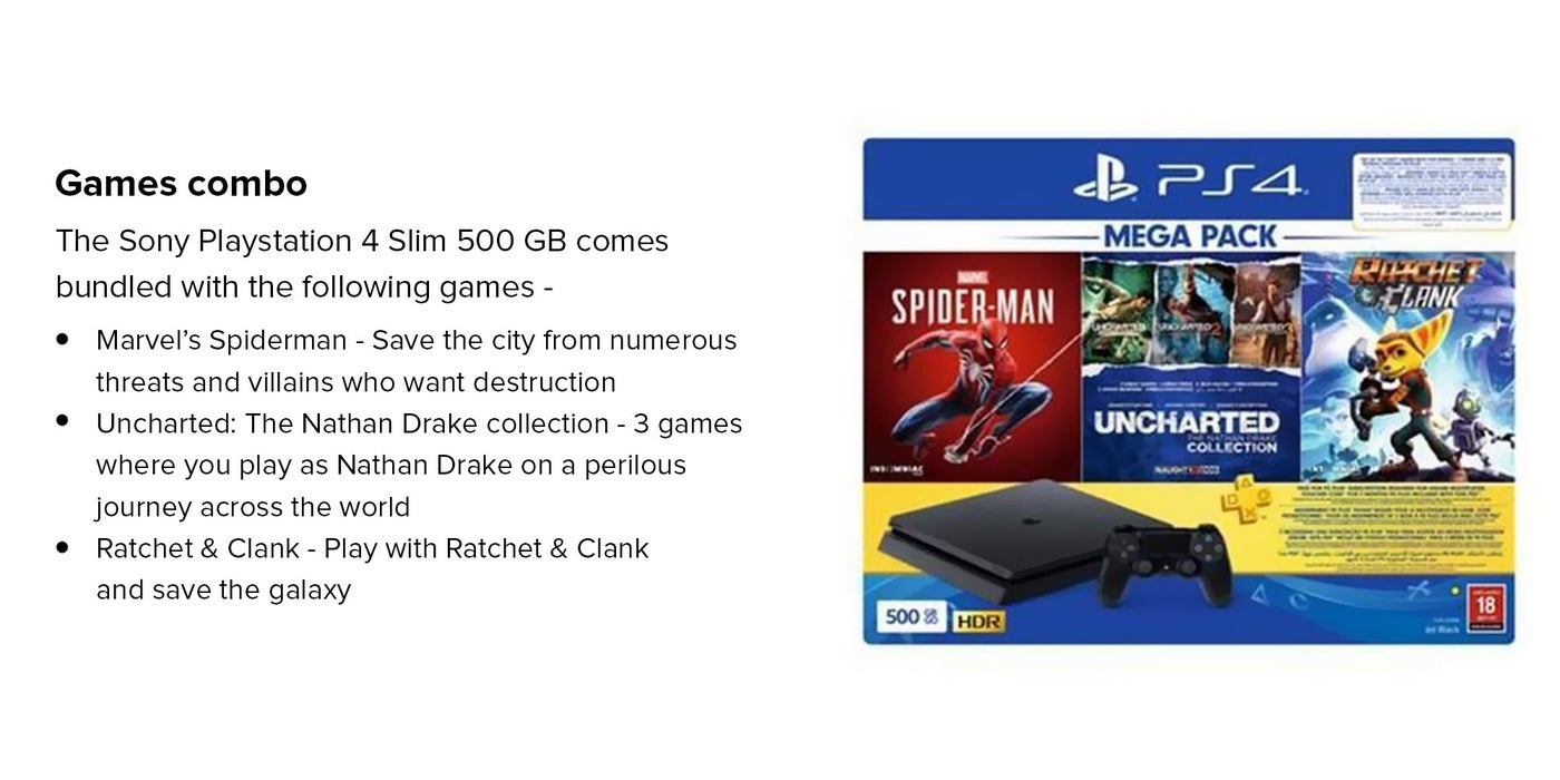 Sony PlayStation 4 Slim 500 GB Gaming Console With Dual Shock ...