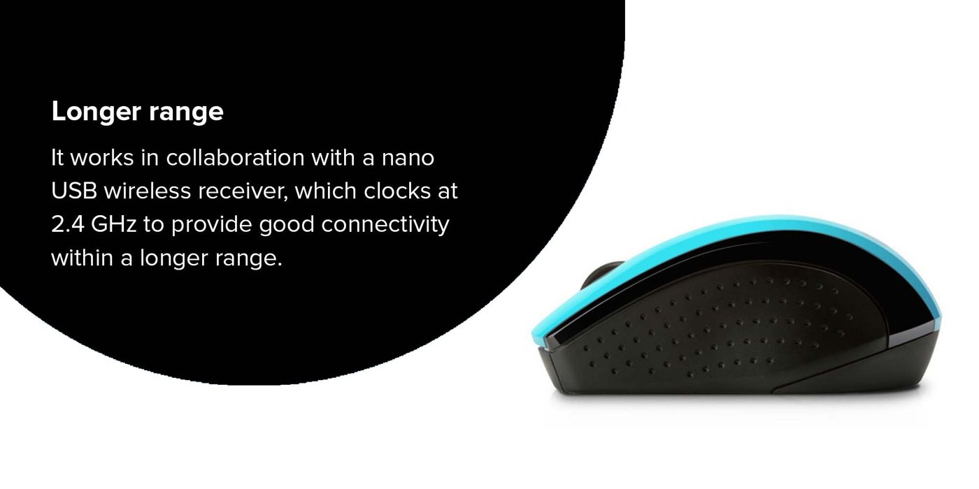 HP X3000 Wireless Mouse Cyan Blue/Black UAE | Dubai, Abu Dhabi