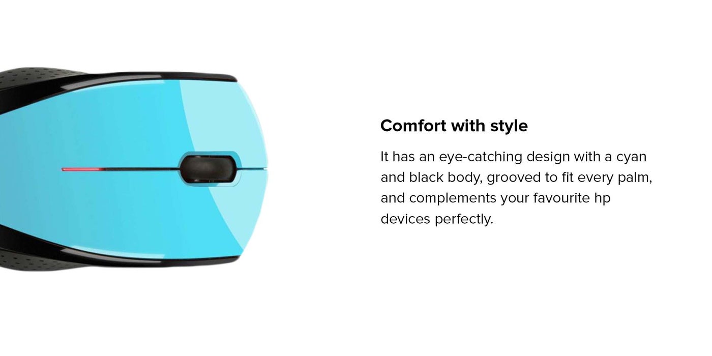 HP X3000 Wireless Mouse Cyan Blue/Black UAE | Dubai, Abu Dhabi