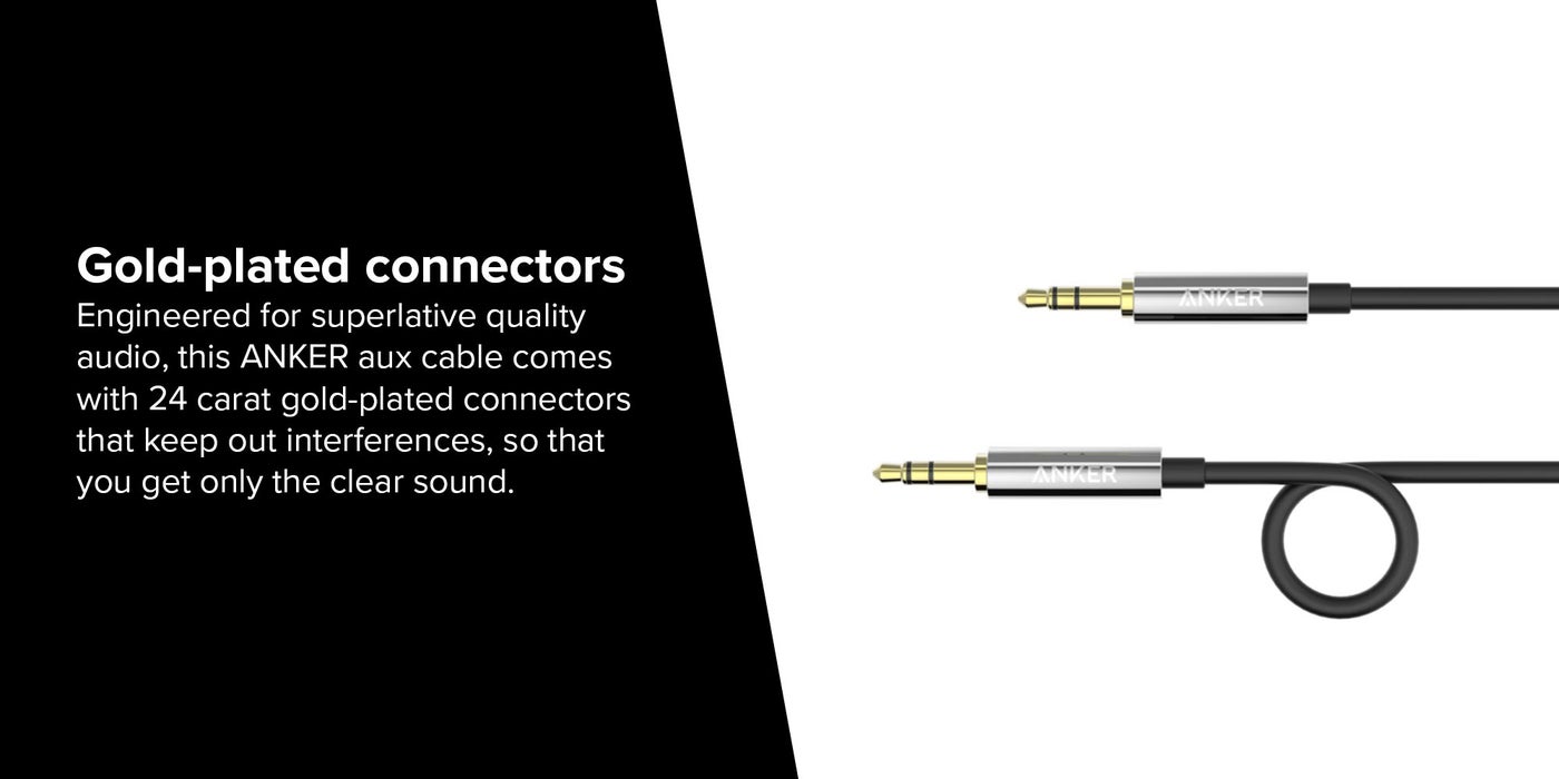 Anker 3.5mm Auxiliary Male To Male Audio Cable Black UAE | Dubai, Abu Dhabi