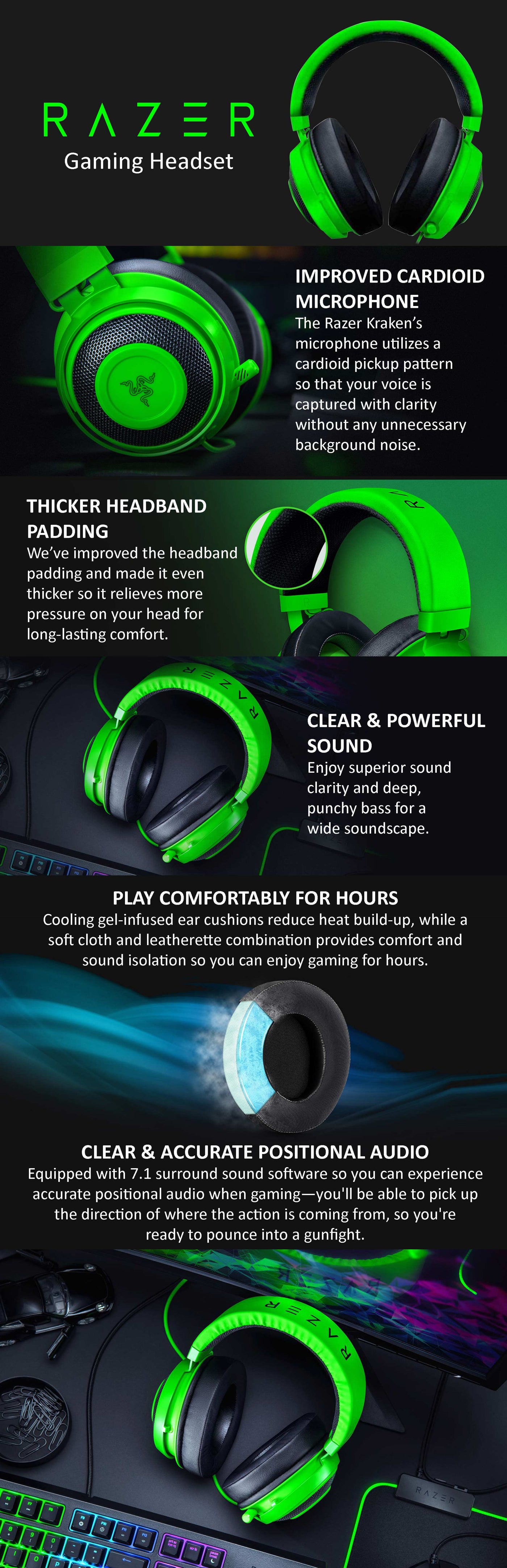 RAZER Razer Kraken Tournament Edition THX 7.1 Surround Sound Gaming ...