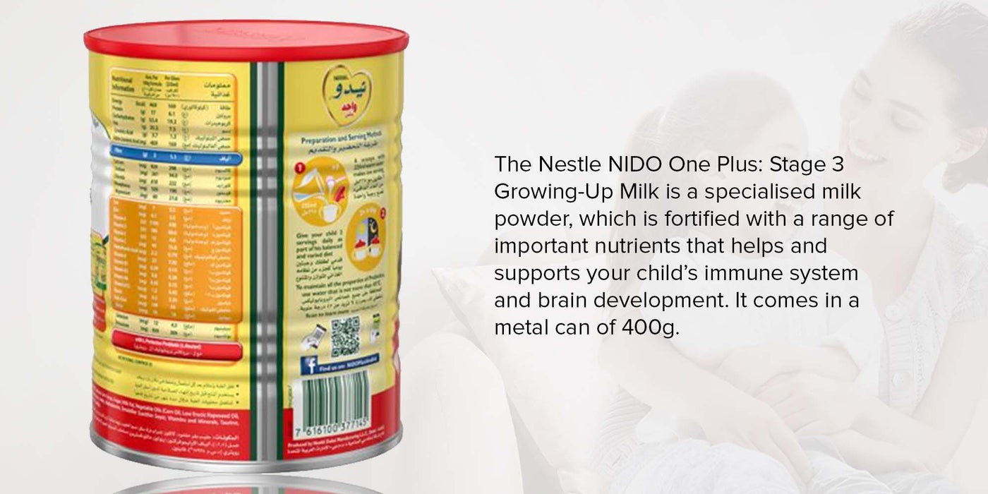 Nestle Nido 1 Plus: Stage 3 Growing Up Milk 400grams UAE | Dubai, Abu Dhabi