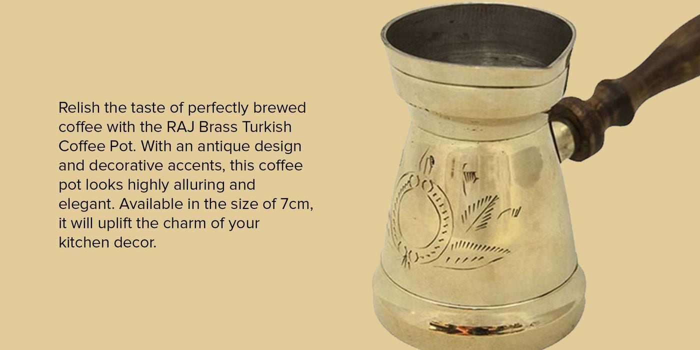 RAJ Brass Turkish Coffee Pot Gold/Brown 7cm UAE | Dubai, Abu Dhabi