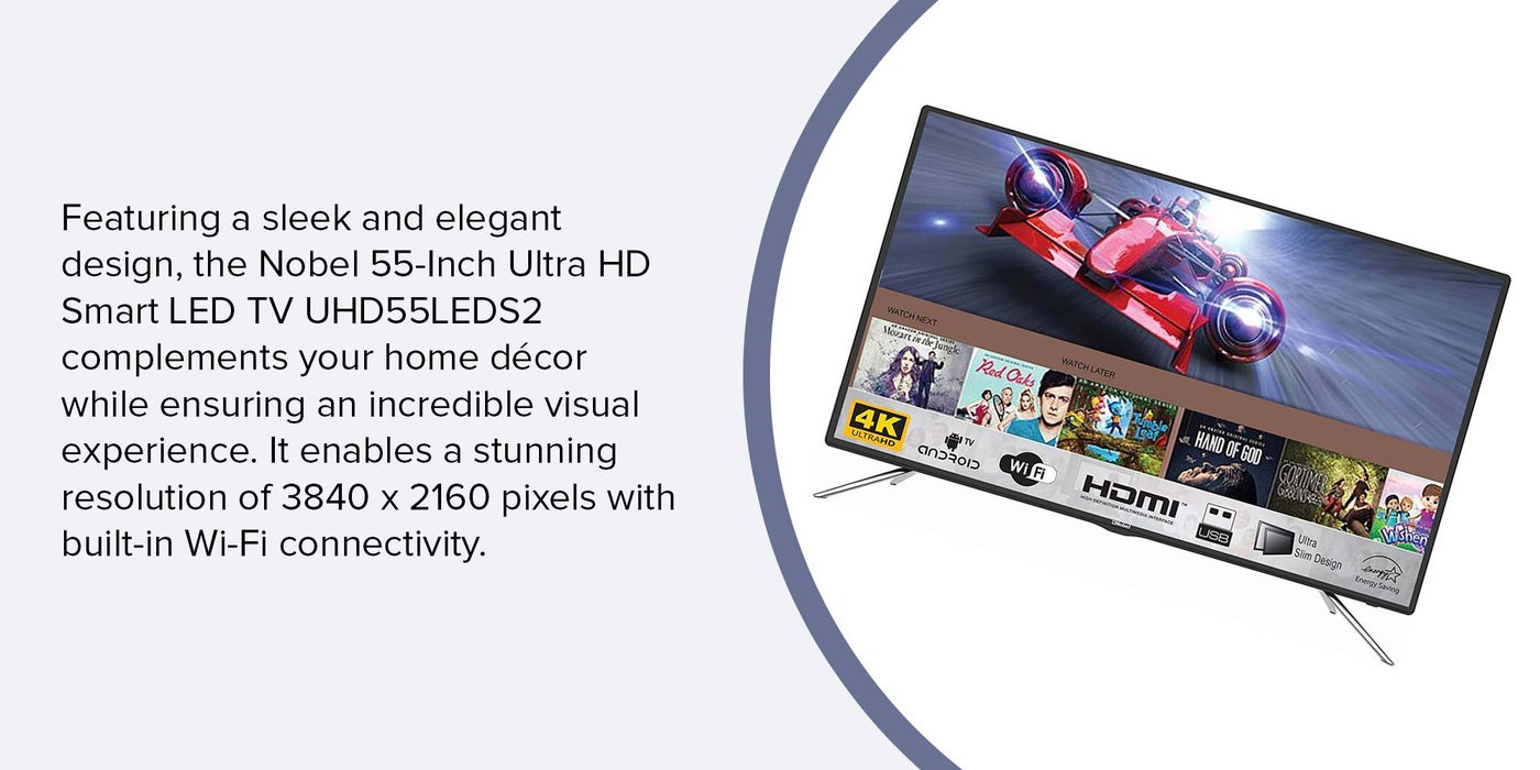 Nobel 55-Inch Ultra HD Smart LED TV UHD55LEDS2 Black UAE | Dubai, Abu Dhabi