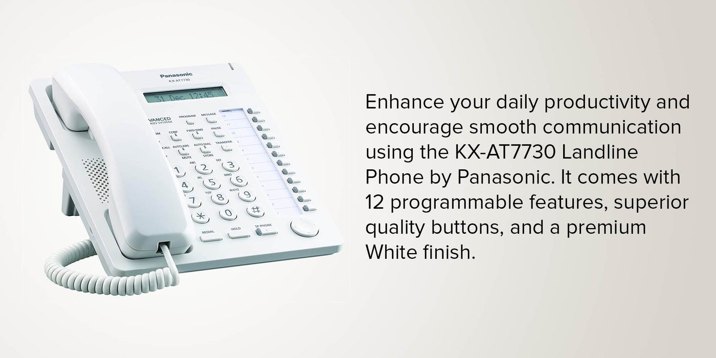 Panasonic KX-AT7730 Landline Phone White UAE | Dubai, Abu Dhabi