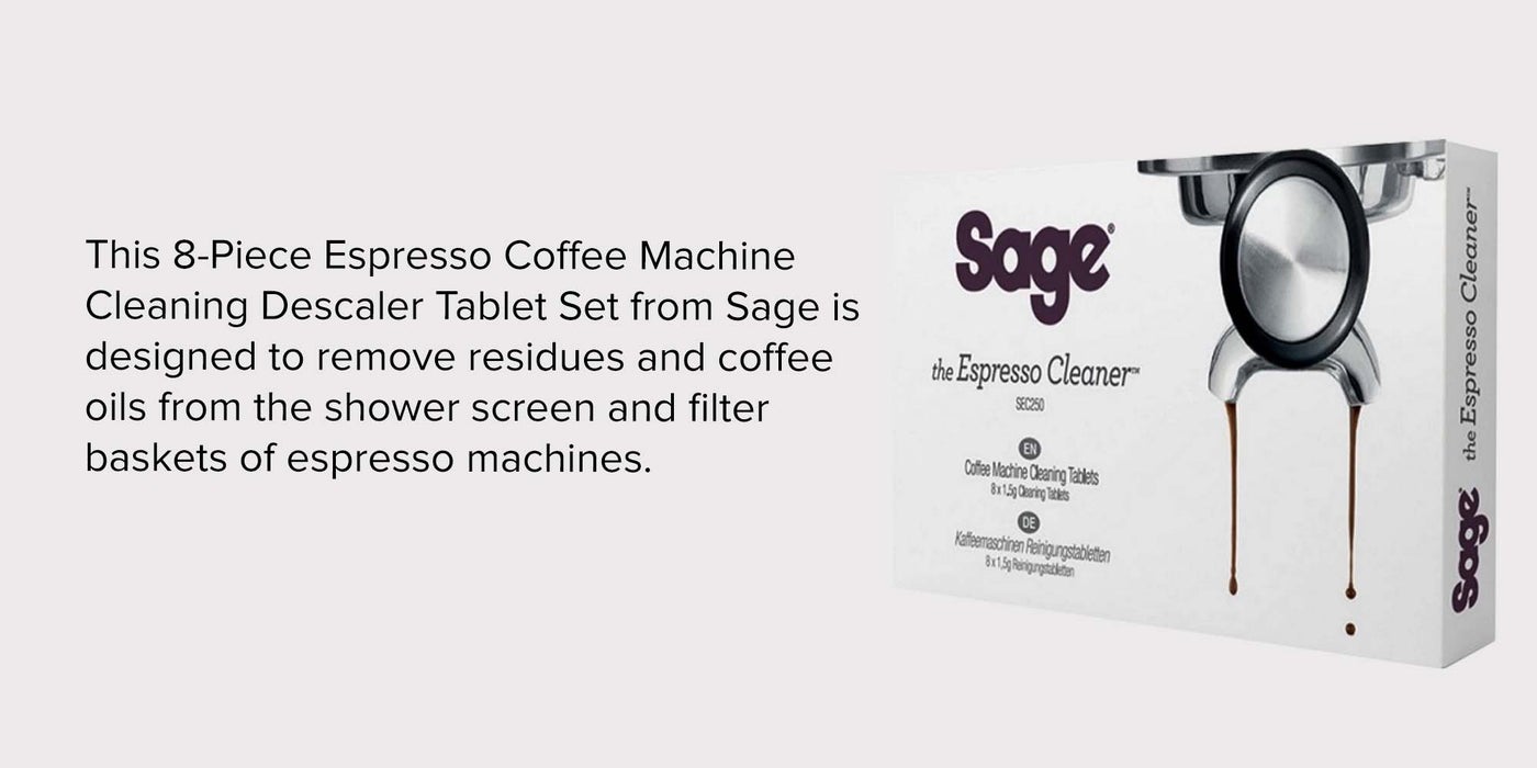 Sage 8-Piece Espresso Coffee Machine Cleaning Descaler Tablet Set White ...
