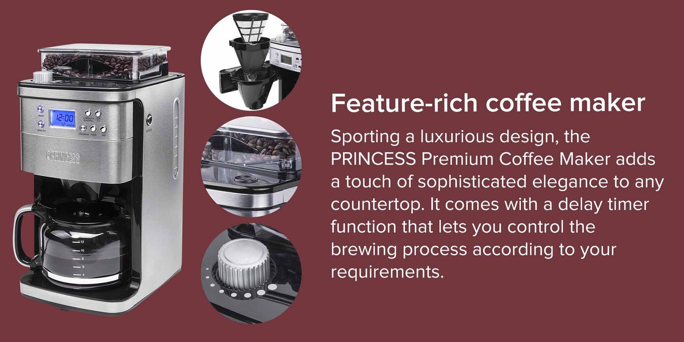 Princess Premium Coffee Maker 1.5 L 750.0 W 249406 Silver/Black KSA ...