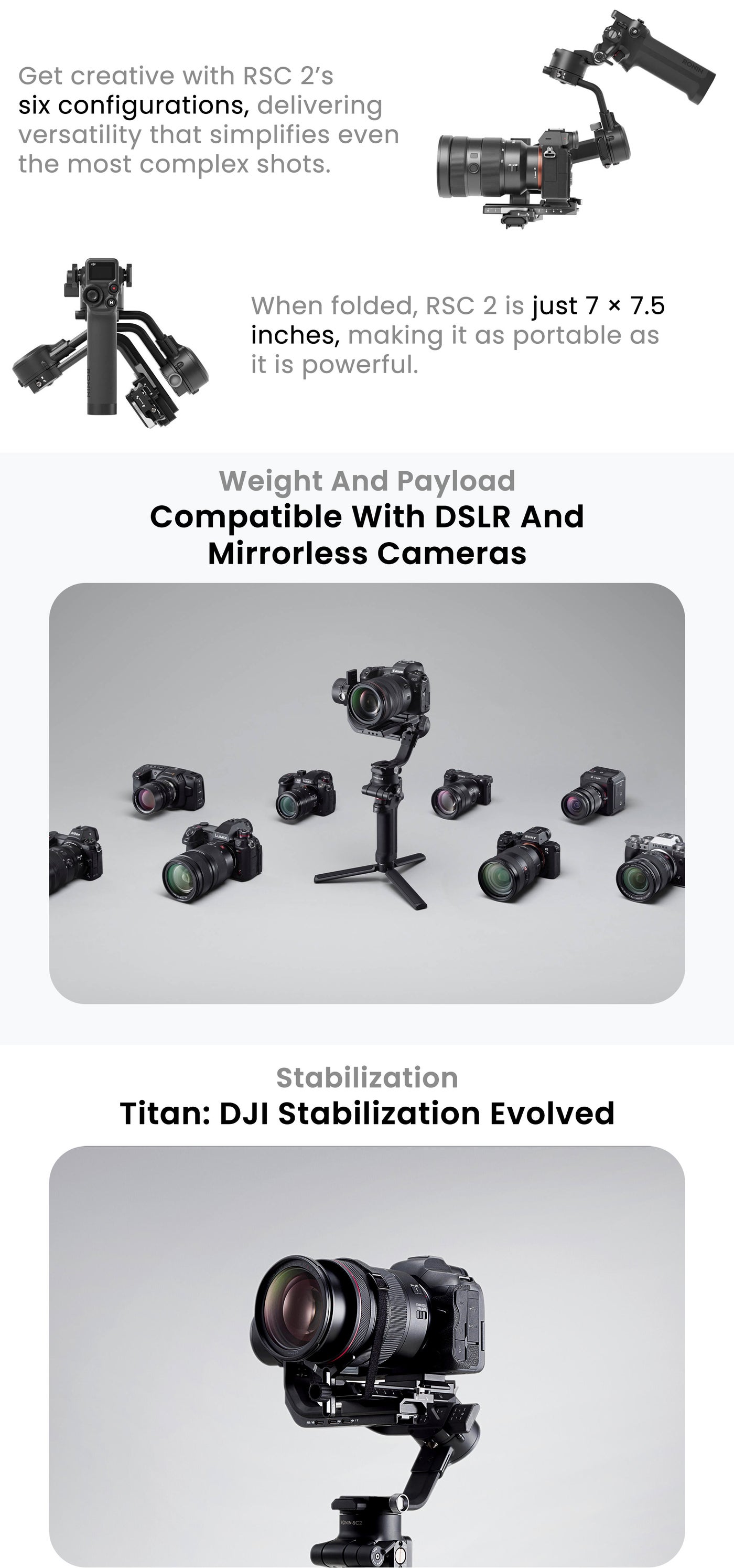 dji Ronin RSC 2 Pro Combo Single-Handed Stabilizer For Mirrorless ...