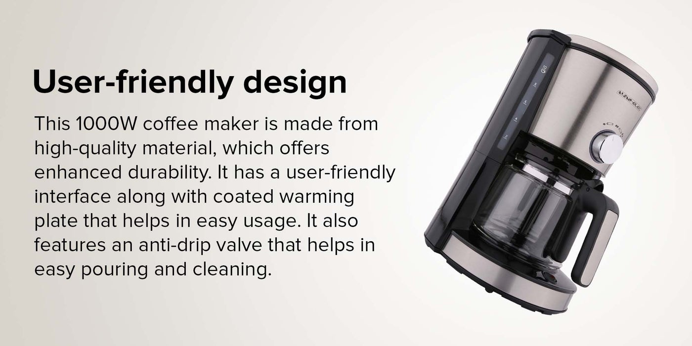 ALSAIF-ELEC Electric Filtered Coffee Maker With Grinding Option 1.25 L ...