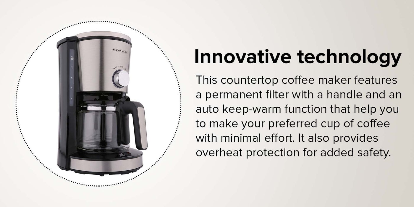 ALSAIF-ELEC Electric Filtered Coffee Maker With Grinding Option 1.25 L ...