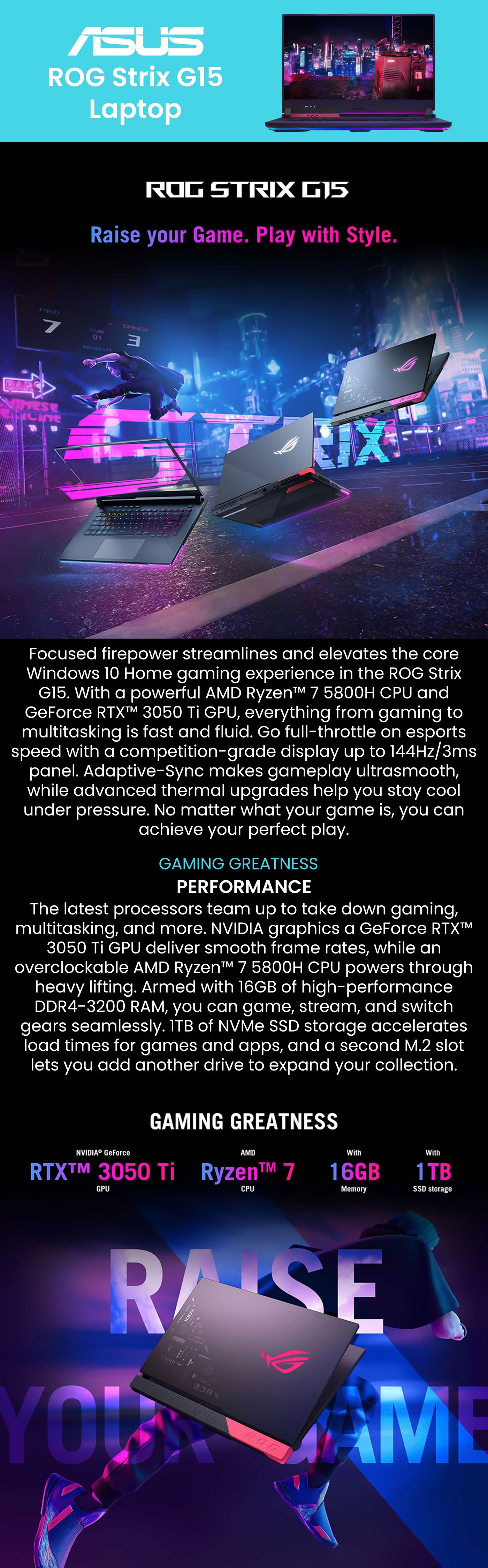 ASUS ROG Strix G15 G513QE-HN042T Laptop With 15.6-Inch Display, Ryzen 7 ...