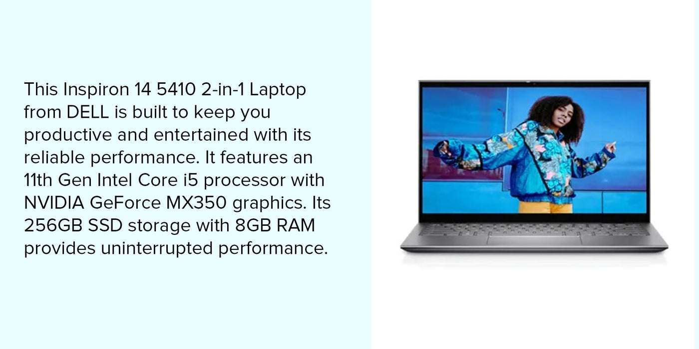 DELL Inspiron 14 5410 Convertible 2-In-1 Laptop With 14-Inch Full HD Display Touchscreen, 11th ...
