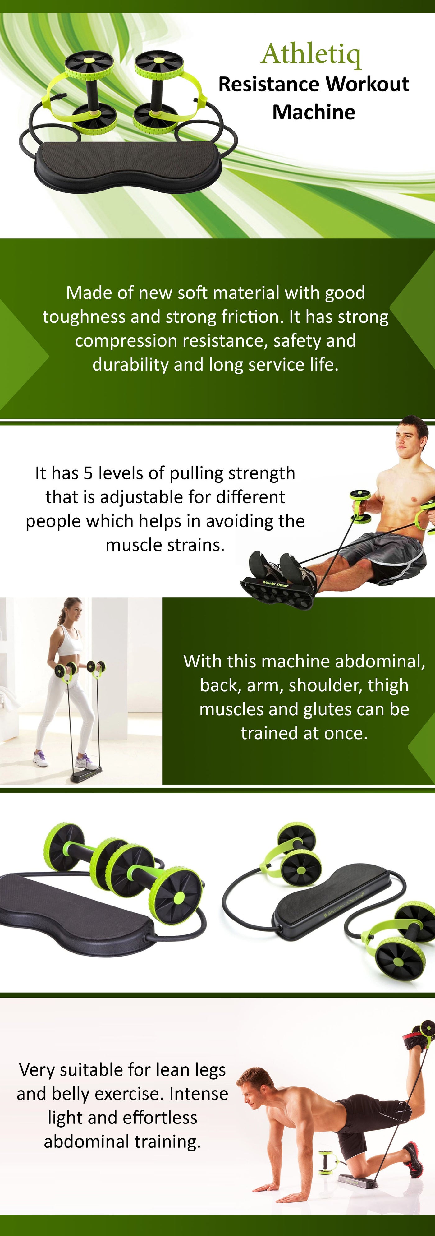 Athletiq Muscle Roller Slimming Waist Resistance Workout Machine ...