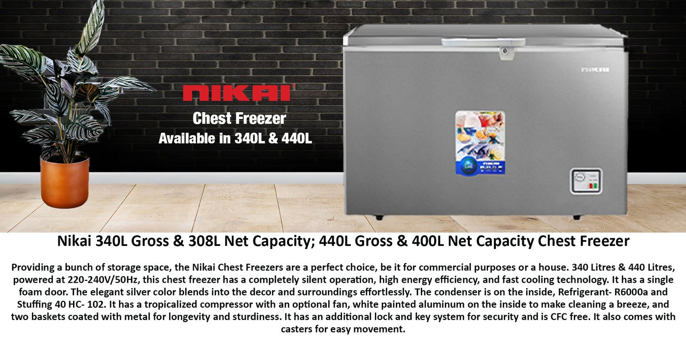 NIKAI 340L Gross / 300L Net, Single Door Chest Freezer With Storage ...