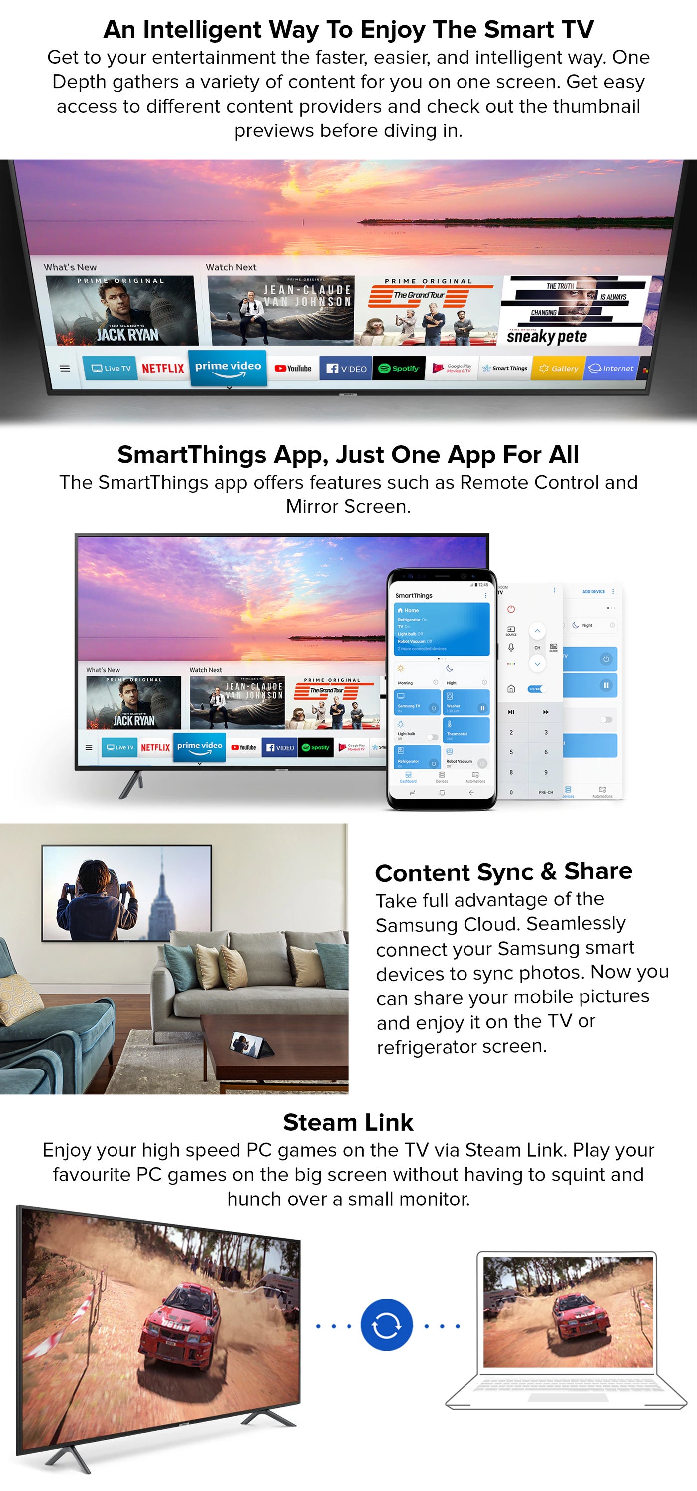 Samsung 55-Inch 4K Ultra HD Smart TV UA55NU7100 Black UAE | Dubai, Abu ...