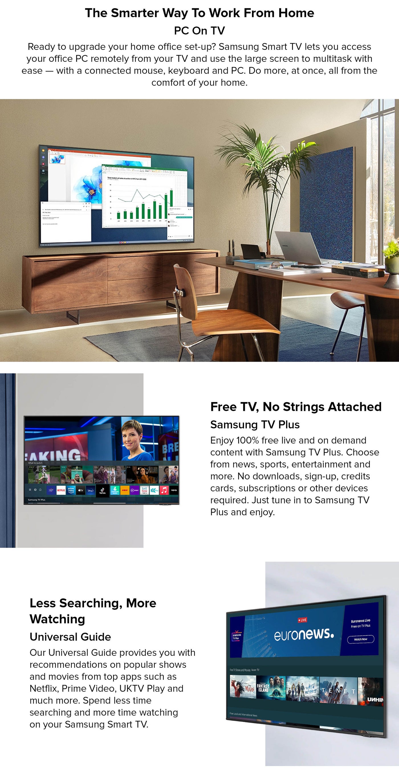 Samsung 55-Inch AU8000 Crystal UHD 4K Flat Smart TV (2021) UE55AU8000 ...