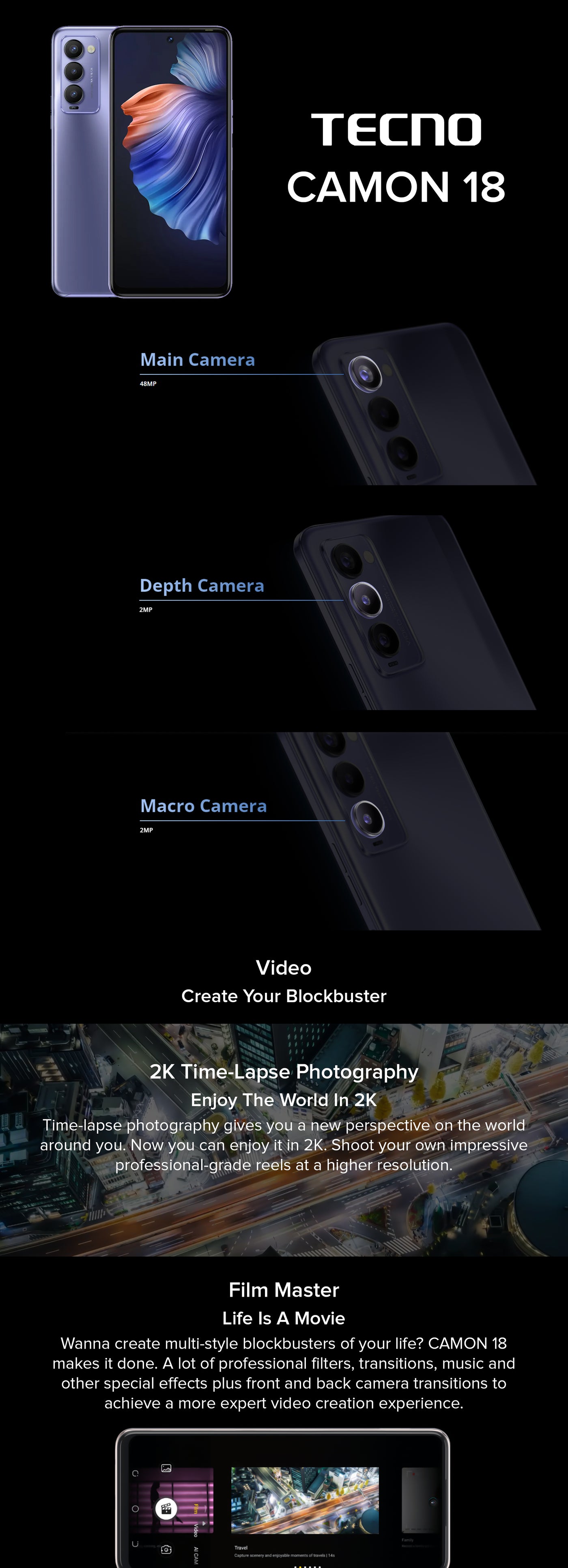 TECNO CAMON 18 Dual SIM Dusk Grey 6GB RAM 128GB 4G - Middle East ...