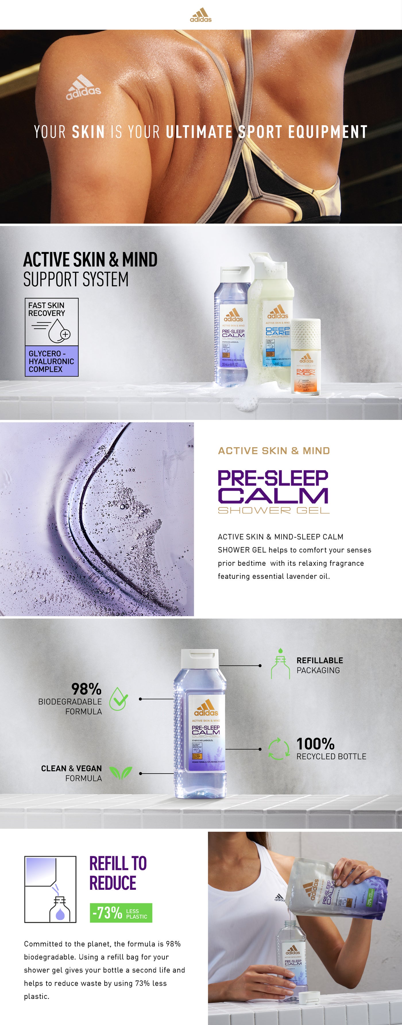 Adidas Active Skin And Mind Pre-sleep Calm Shower Gel 250ml UAE | Dubai ...